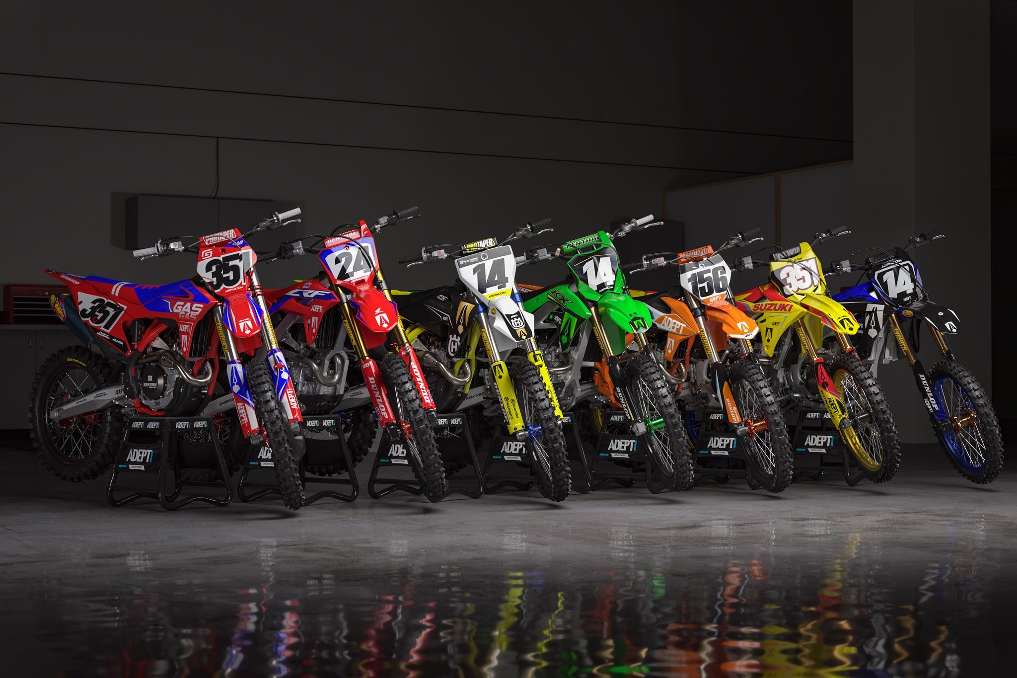 FULL CUSTOM MX GRAPHICS KIT – Adept Creative Co